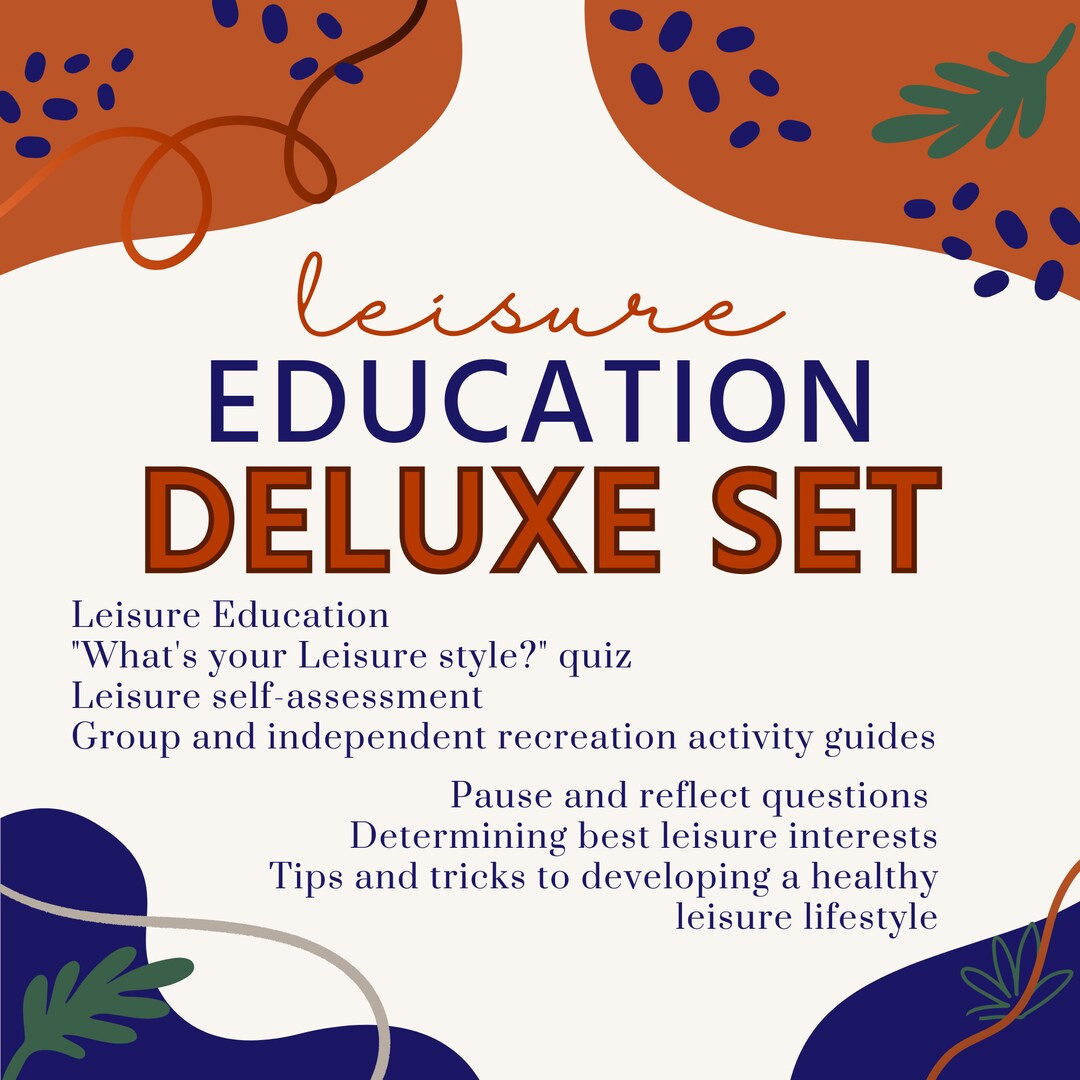 Leisure Education Deluxe Set Bundle - Recreational Therapists Resource ...