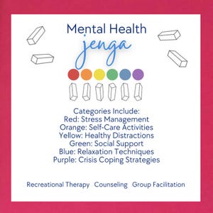 Jenga Mental Health Questions and Prompts for Recreational Therapists ...