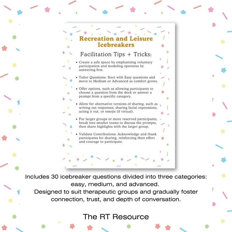 Therapeutic Recreation Icebreakers for Recreational Therapists ...
