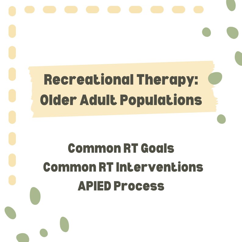 Recreational Therapy Older Adults Educational Handout - Etsy Recreational Therapy Older Adults Educational Handout - Etsy