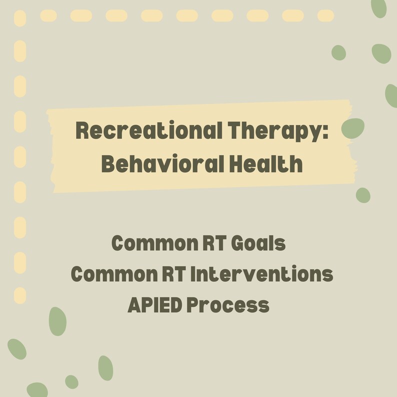 Behavioral Health Recreational Therapy Educational Handout - Etsy