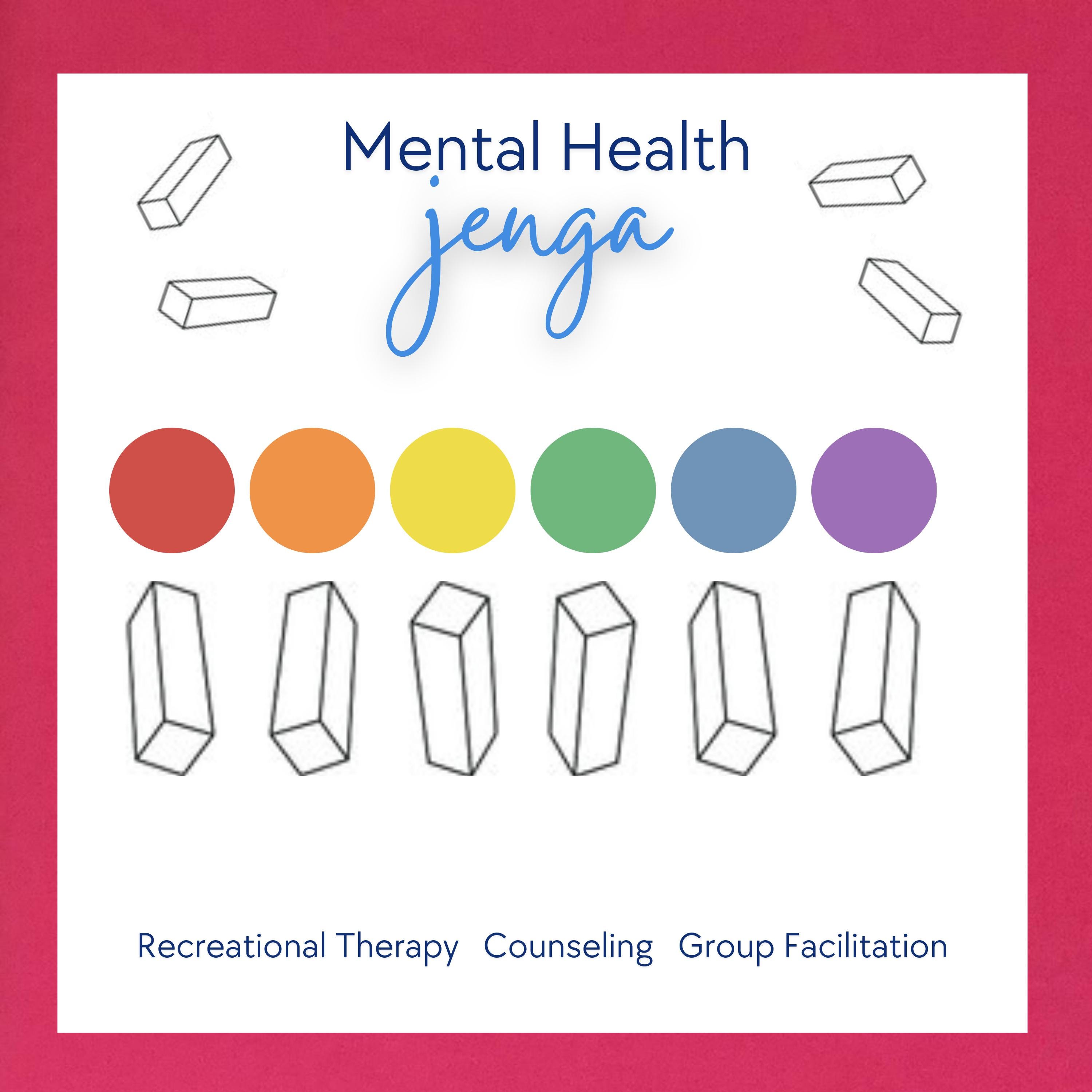 Jenga Mental Health Questions and Prompts for Recreational Therapists ...
