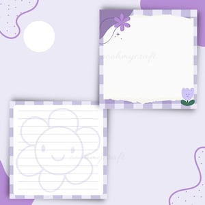 Purple Printable Kawaii Purple Memo Sheet | Digital Download Notepad ...