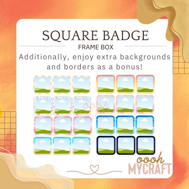 Square Magnet Badge Frame Box Template Set: Customizable and Ready to ...