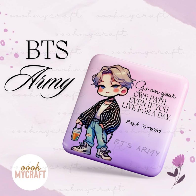BTS Square Badge Printables BTS ARMY | 50mm/ 2inches Square | Drag and ...