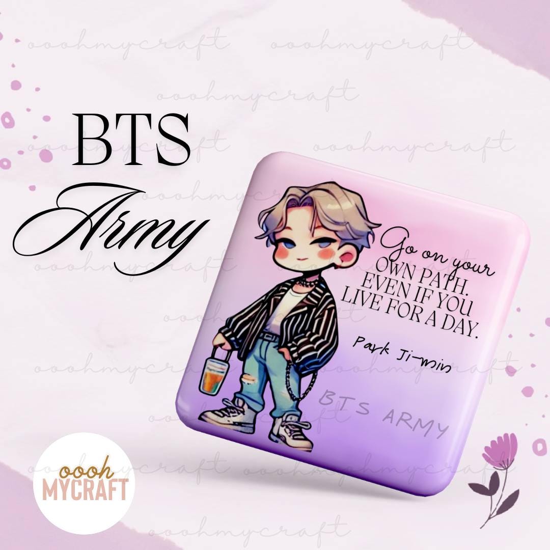BTS Square Badge Printables BTS ARMY | 50mm/ 2inches Square | Drag and ...