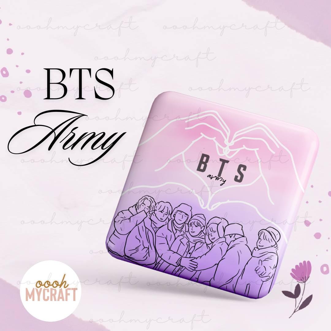 BTS Square Badge Printables BTS ARMY | 50mm/ 2inches Square | Drag and ...