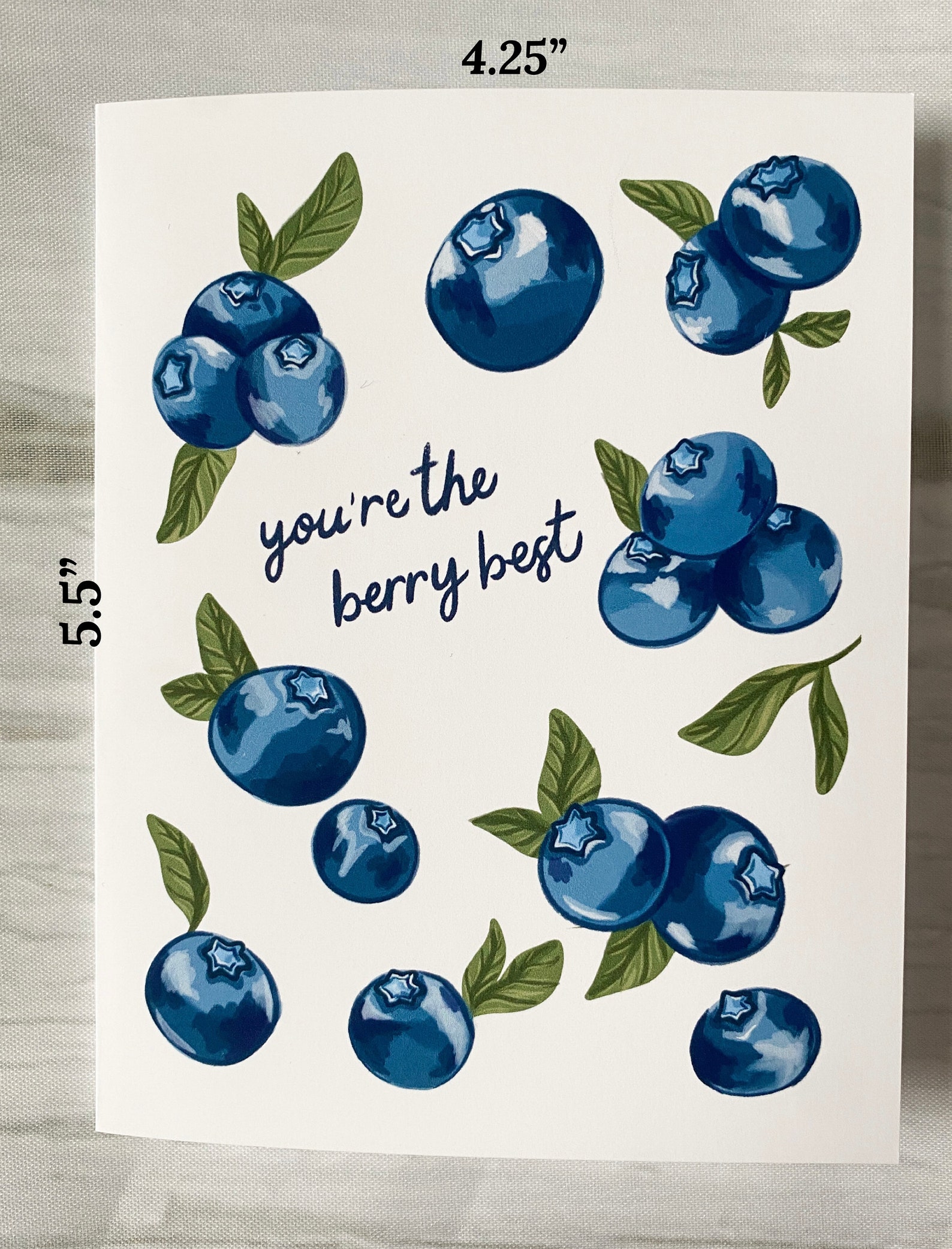 You’re the Berry Best Card, Blueberry Appreciation Card, Valentine’s Day Card, Berries, Love ...