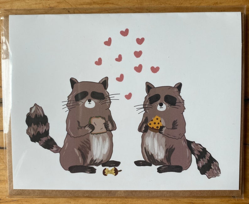 Raccoons in Love Valentines Day Card, Trash Panda Card, Valentines Day ...