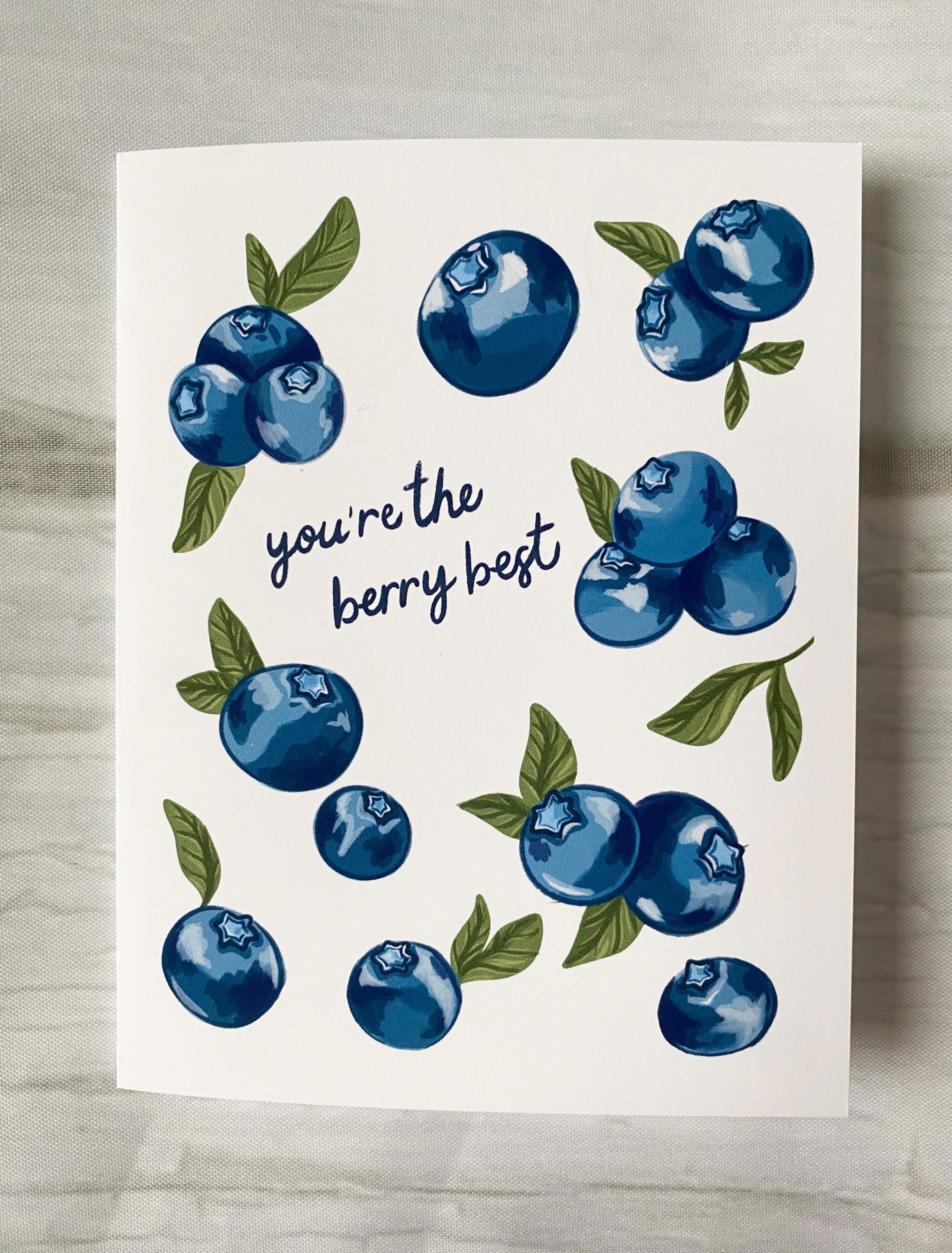 Youre the Berry Best Card, Blueberry Appreciation Card, Valentines Day ...