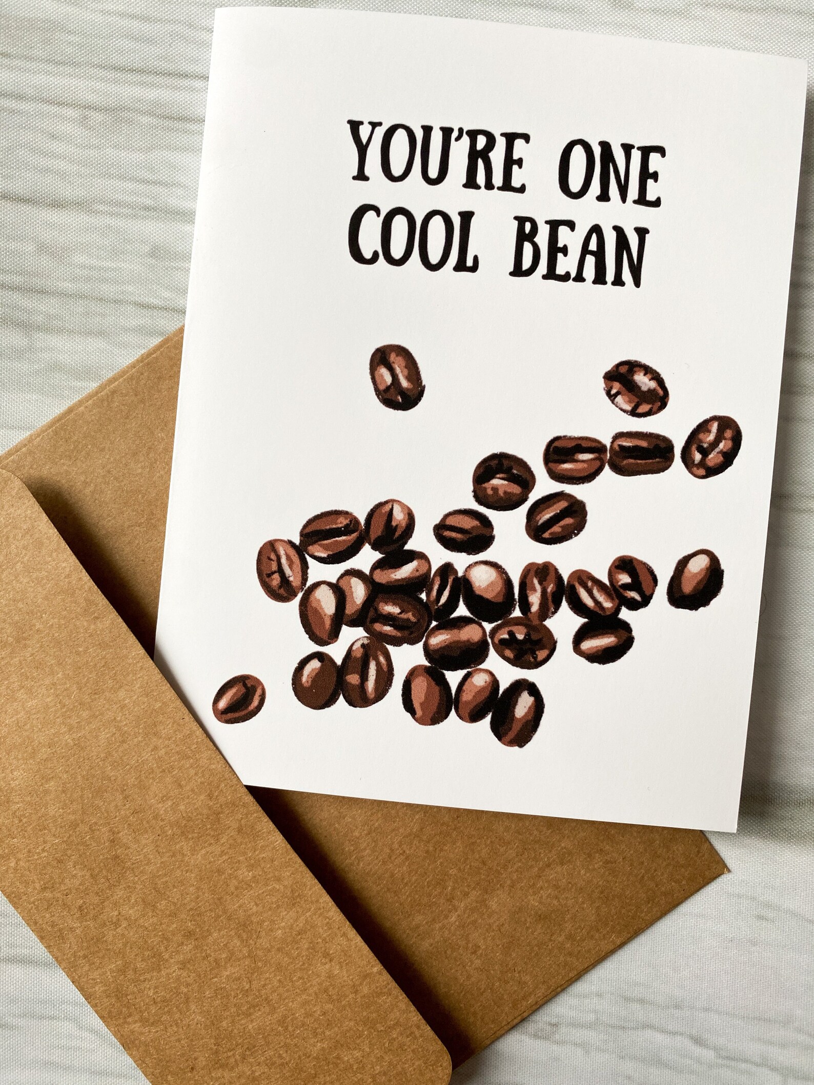 Cool Bean Coffee Bean Card, Appreciation Gratitude Greeting Card ...