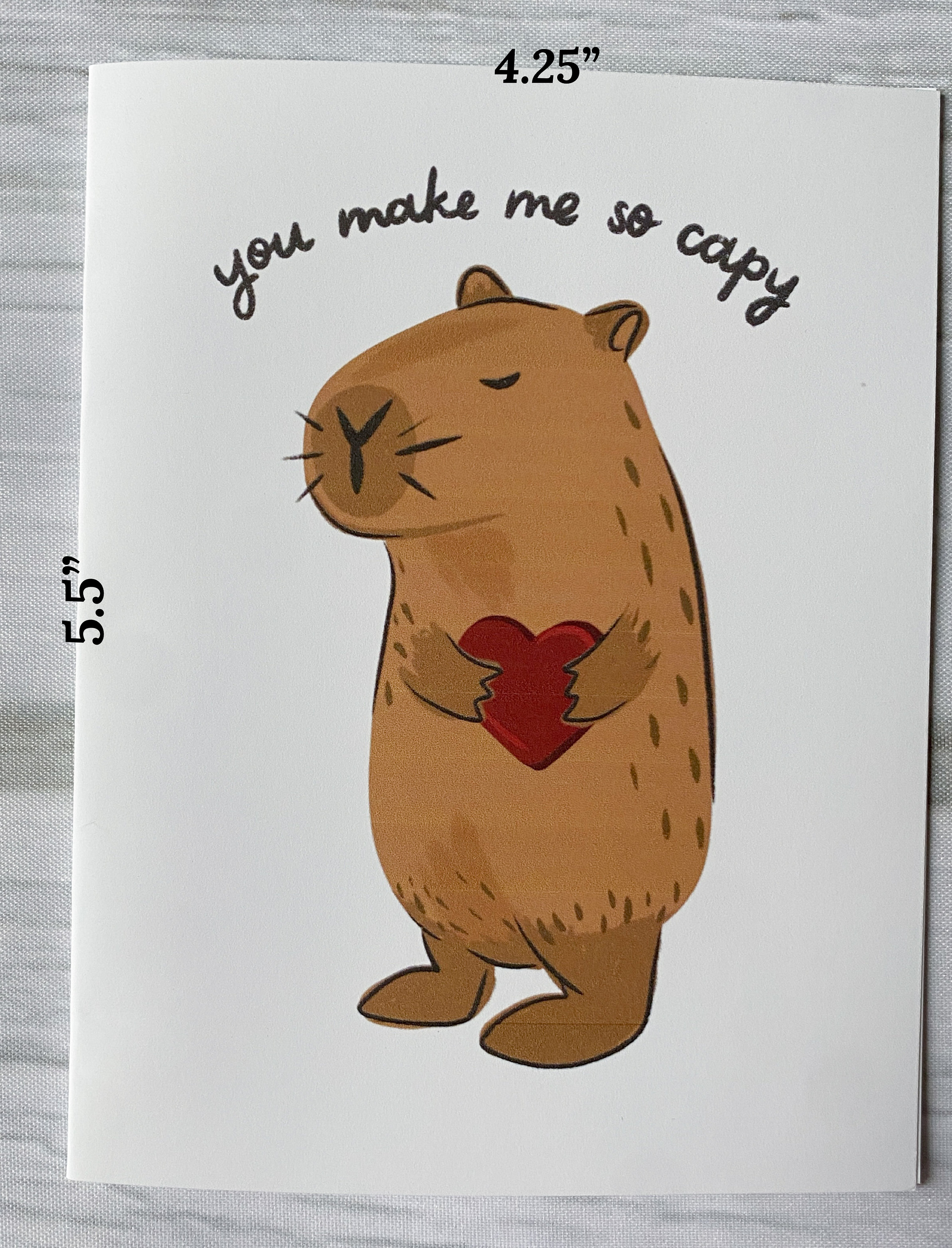 You Make Me so Capy, Capybara Valentines Day Card, Capybara Gift ...