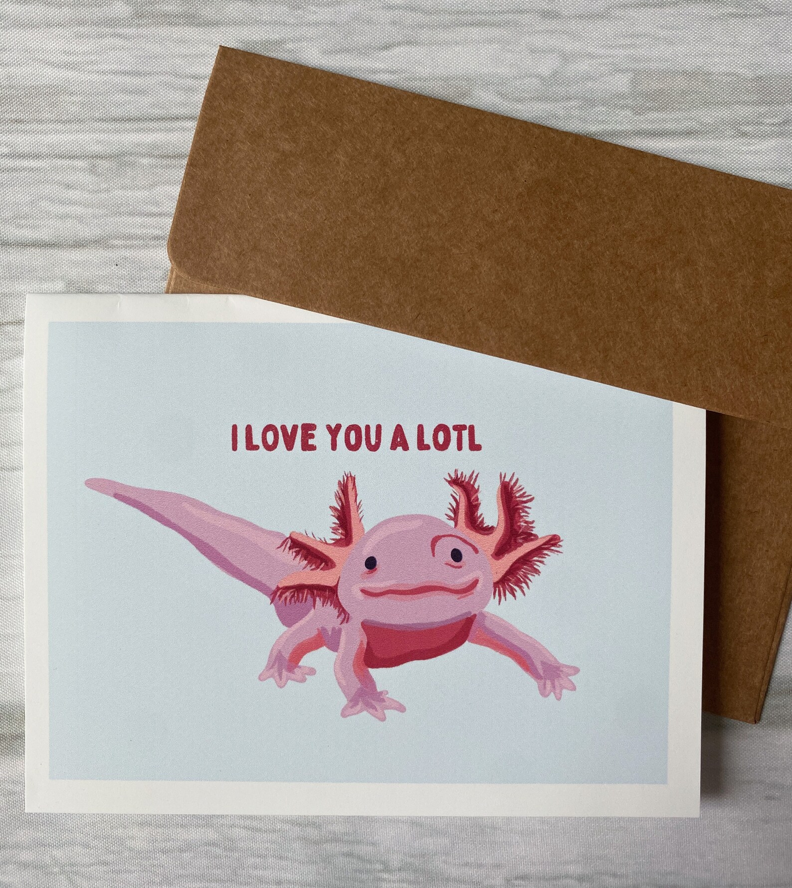 I Love You a Lotl Valentines Day Card, Axolotl Valentines Card for Kids ...