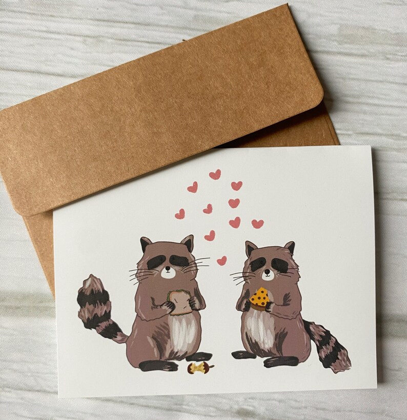Raccoons in Love Valentines Day Card, Trash Panda Card, Valentines Day ...