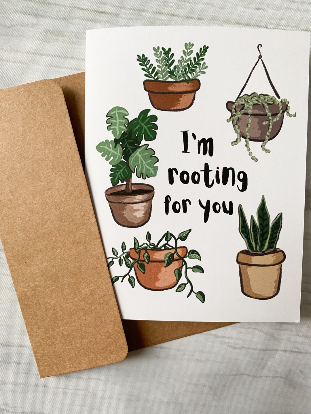 Rooting for You Plant Support Card, Encouragement Card, Plant Lovers ...