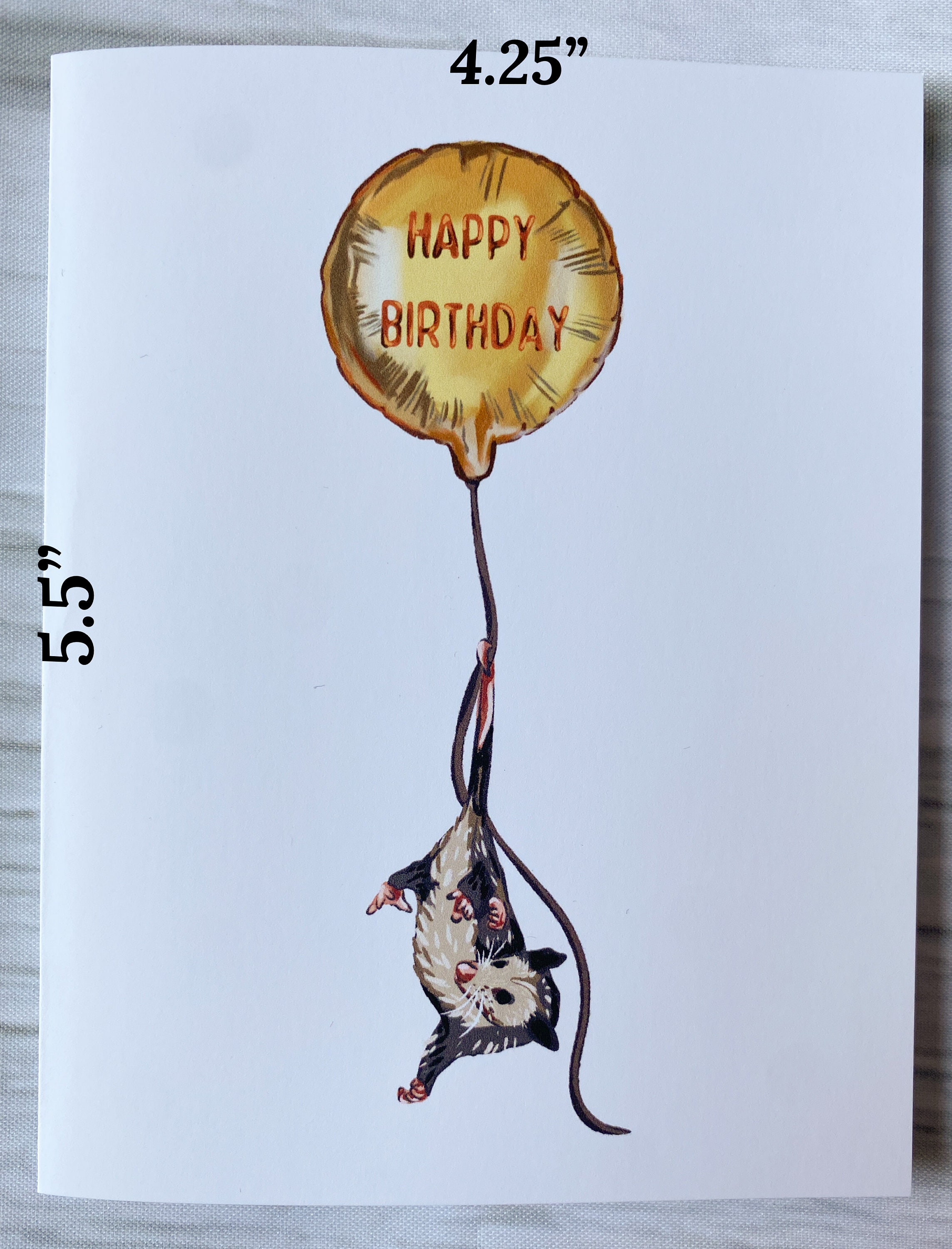 Possum Birthday Card, Funny Opossum Gift, Happy Birthday Card ...