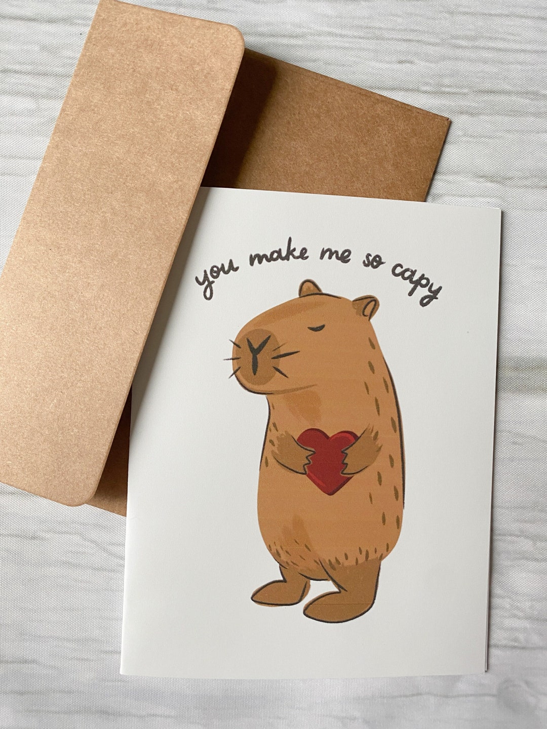 You Make Me so Capy, Capybara Valentines Day Card, Capybara Gift ...