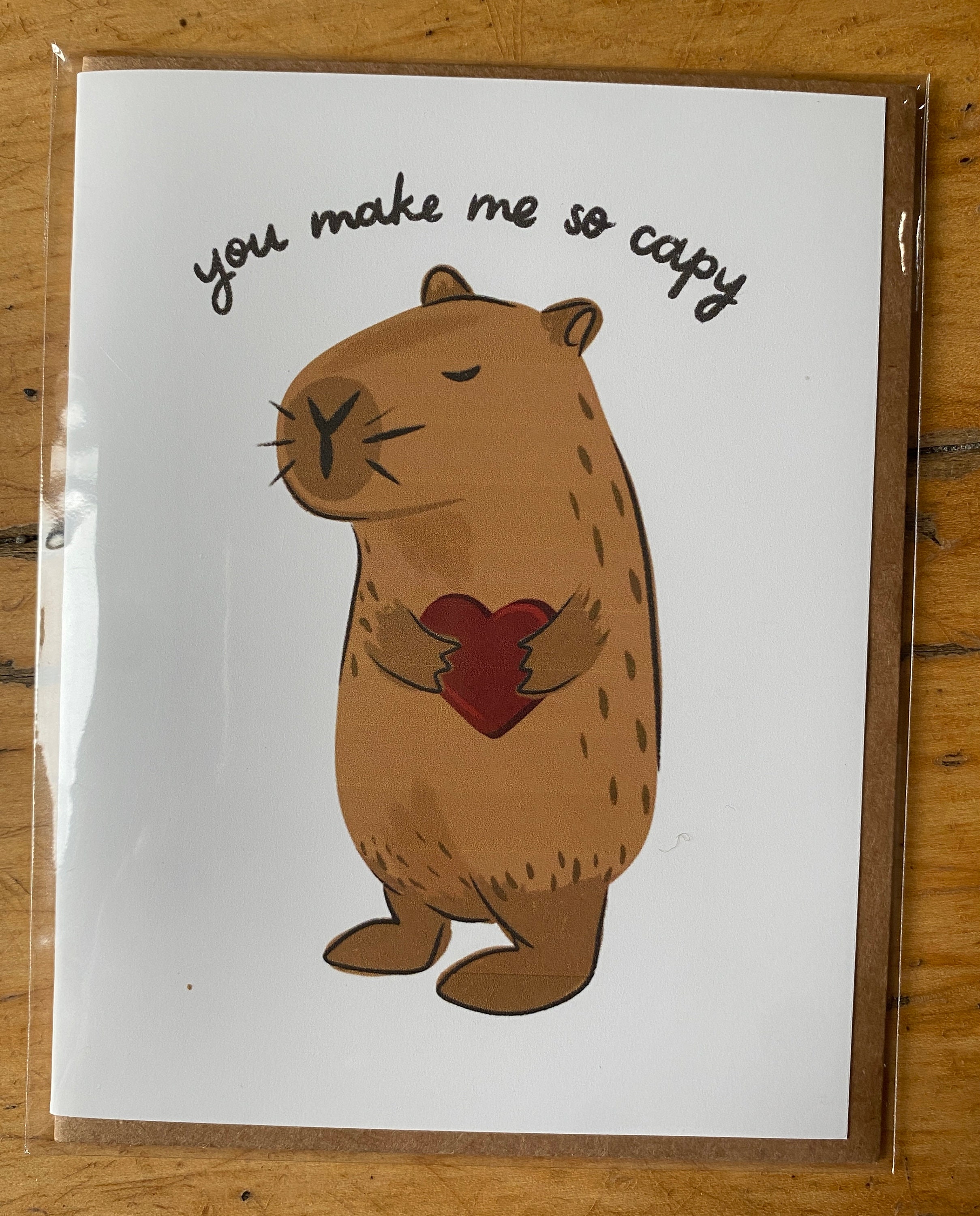 You Make Me so Capy, Capybara Valentines Day Card, Capybara Gift ...