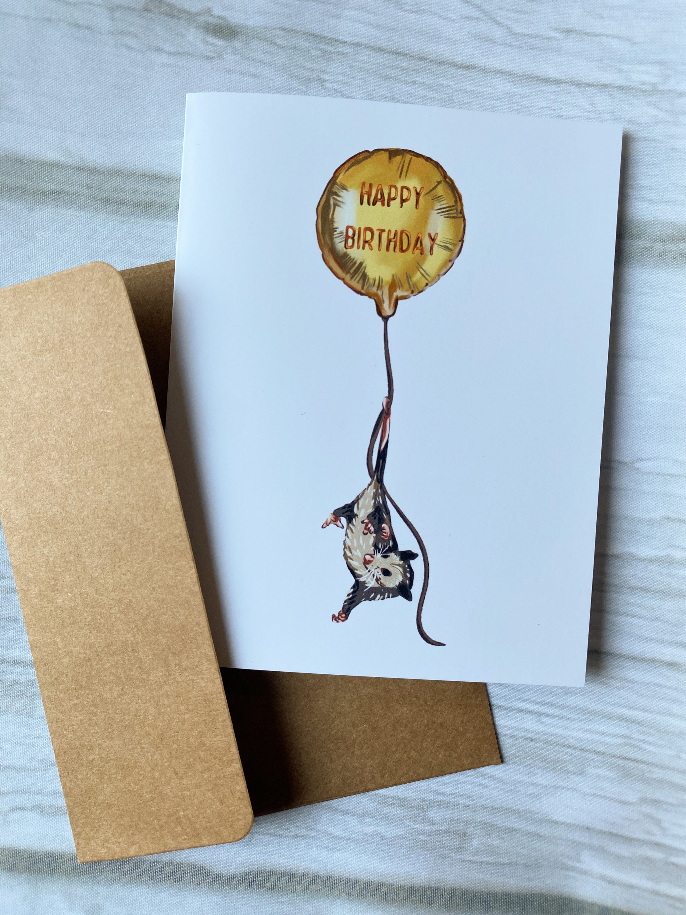 Possum Birthday Card, Funny Opossum Gift, Happy Birthday Card ...