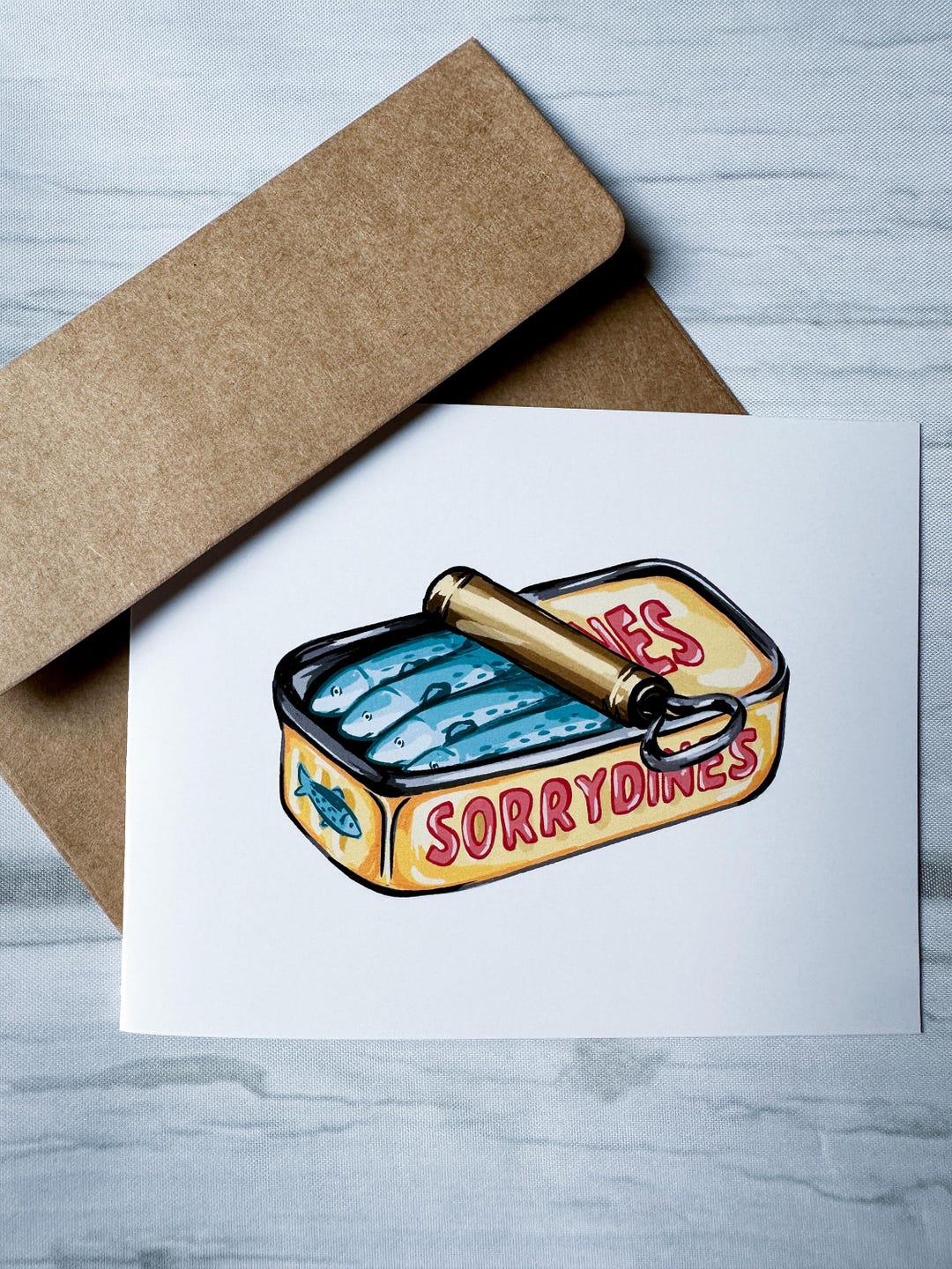 Sardines Punny Apology Card, Funny Sorry Card, Apology Gift, Silly ...