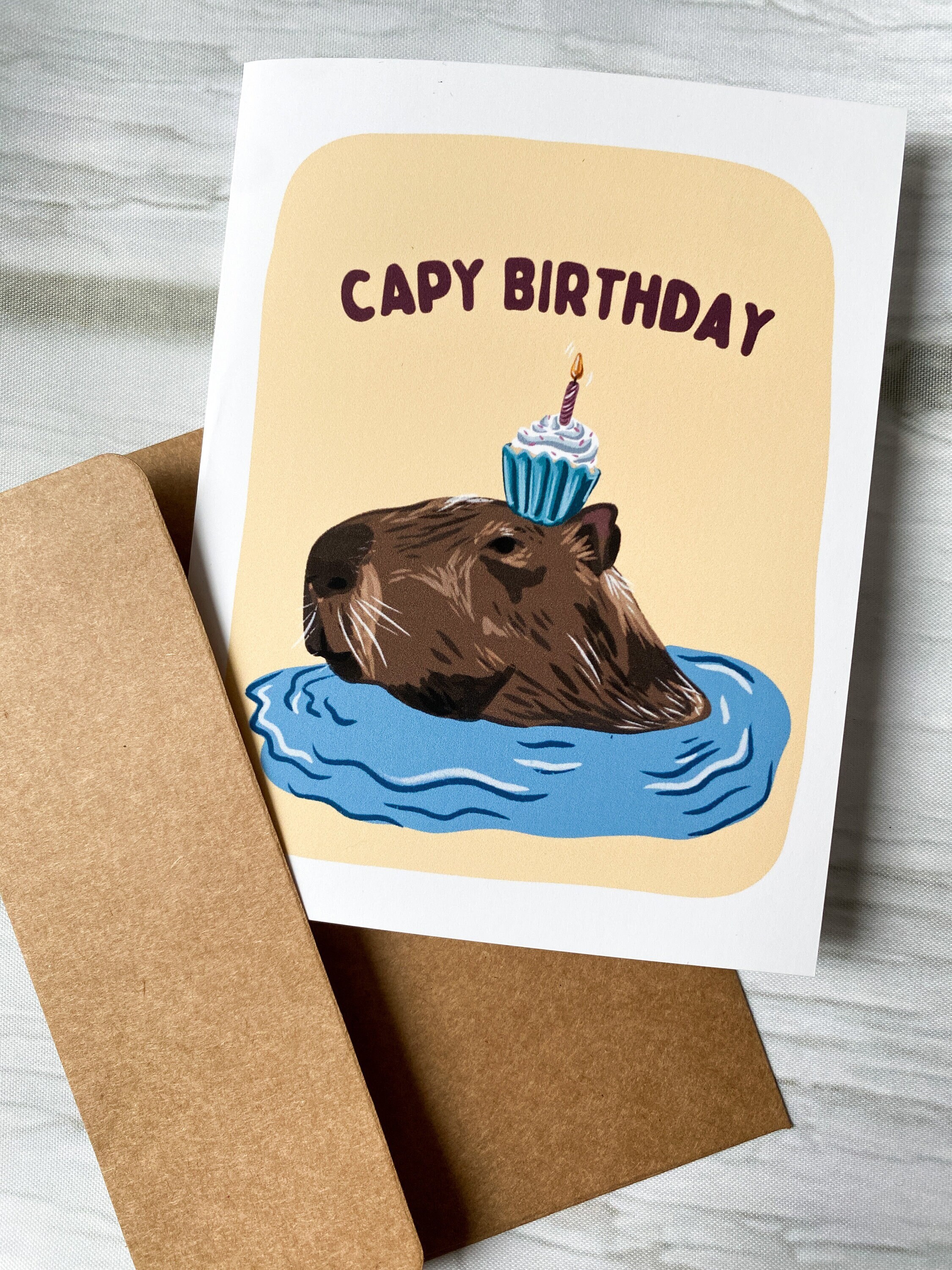 Capybara Birthday Card, Capybara Gift, Card for Kids Birthday, Punny ...