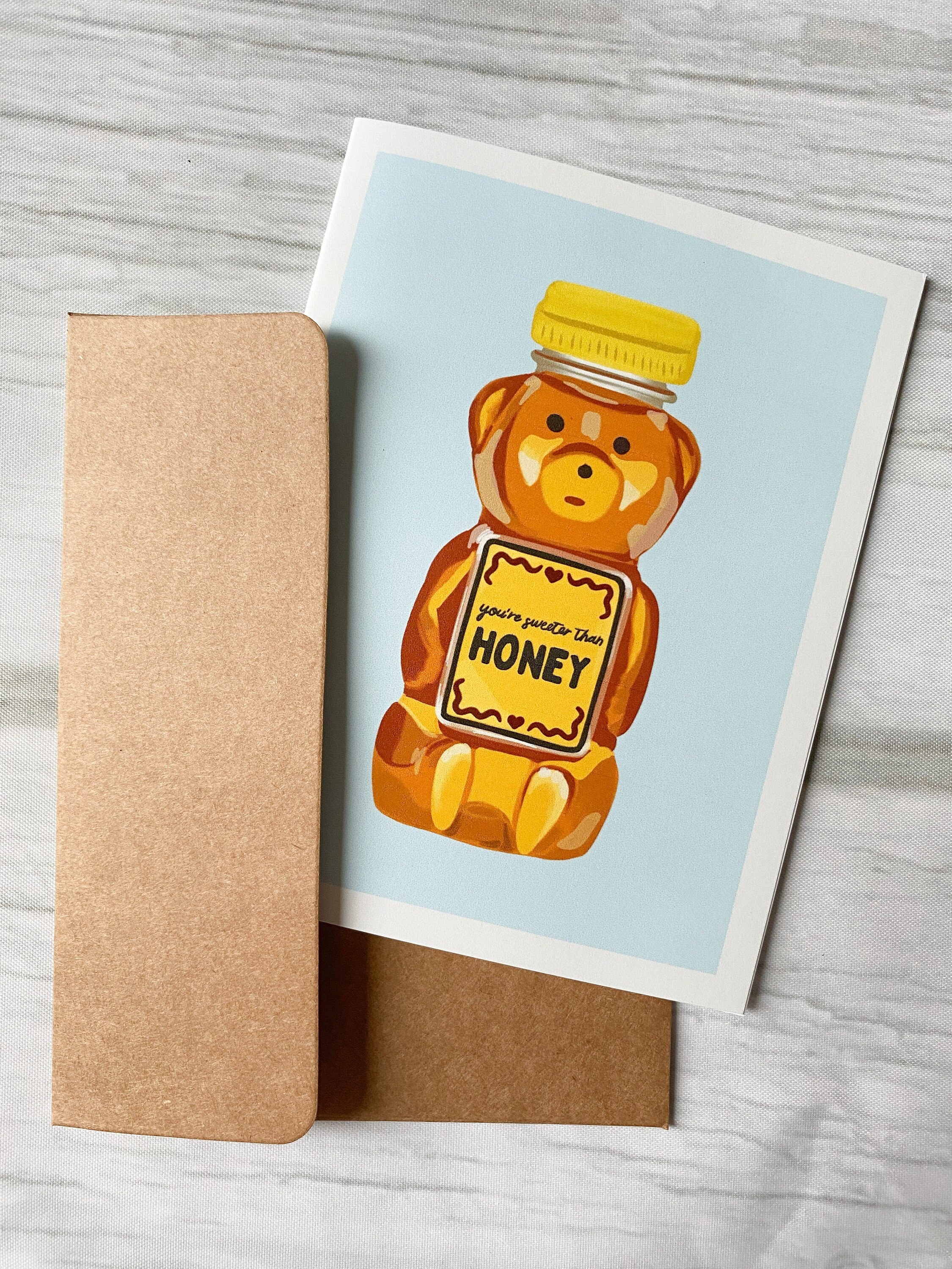 Honey Bear Valentines Day Card, Sweeter Than Honey, Valentine for Kids ...