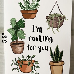 Rooting for You Plant Support Card, Encouragement Card, Plant Lovers ...