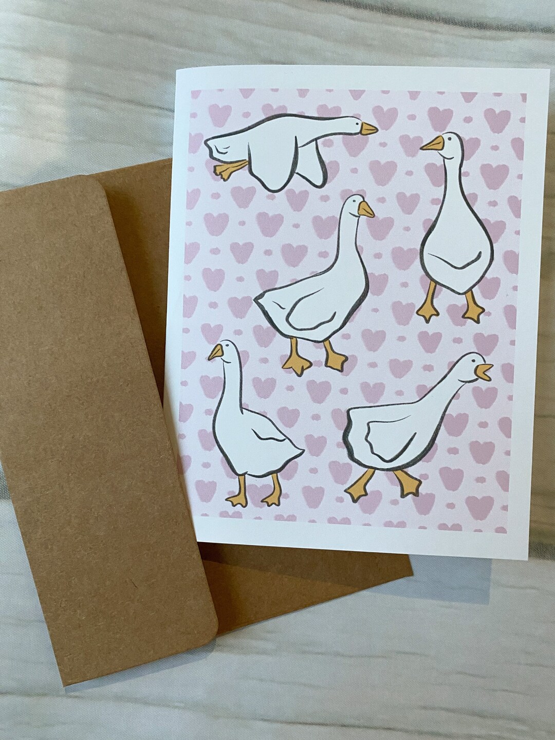 Silly Goose Valentines Day Love Card, Hearts Love Gift, Anniversary ...