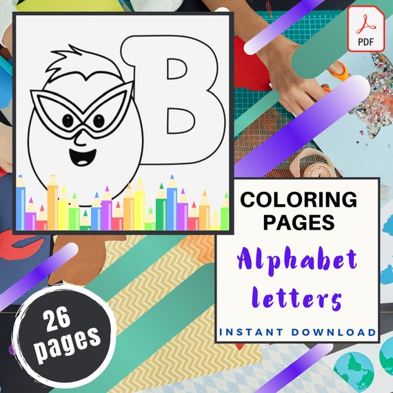 26 Alphabet Coloring Letters - Etsy