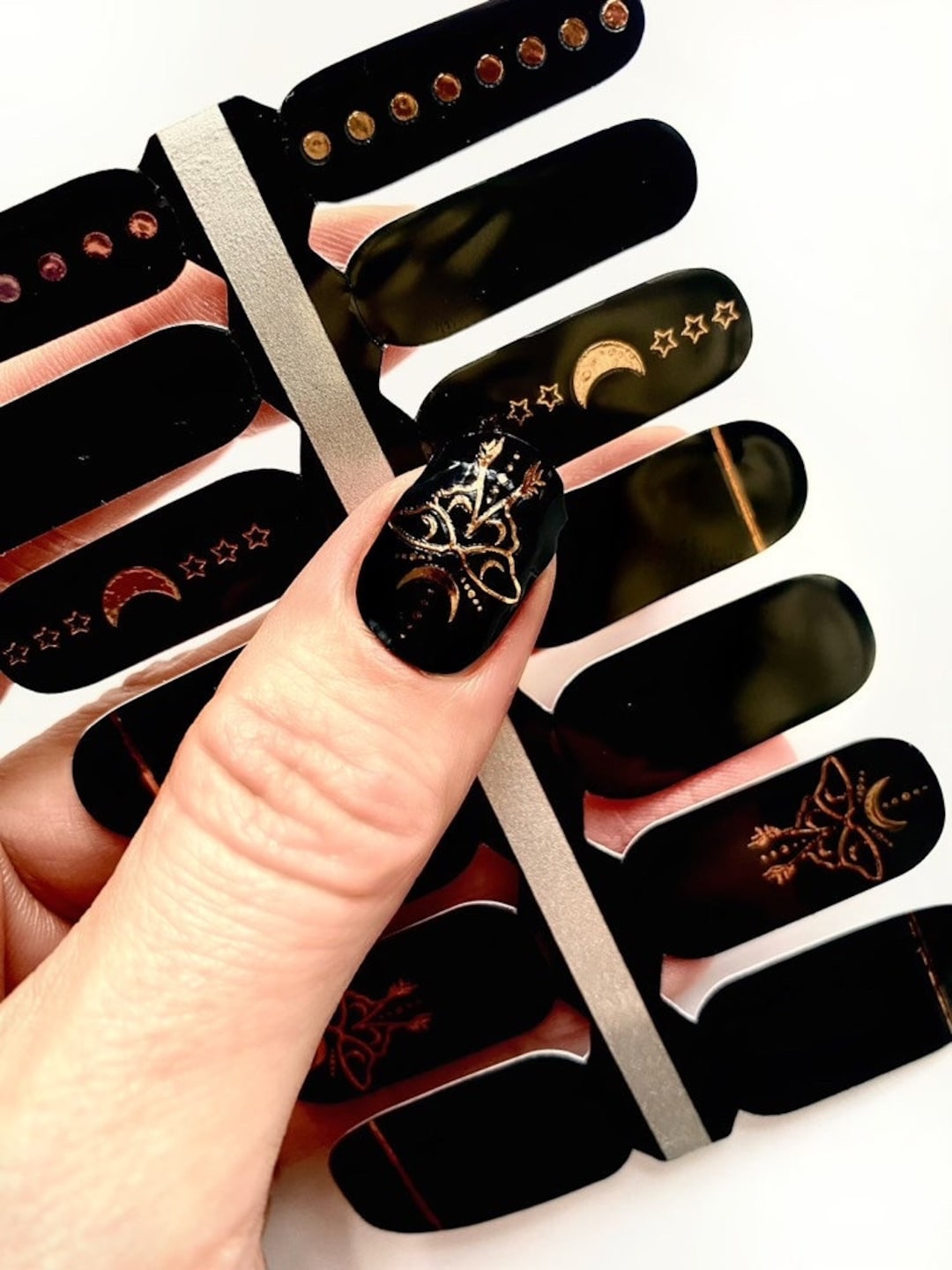 Moth and Moon Nail Wraps - Etsy