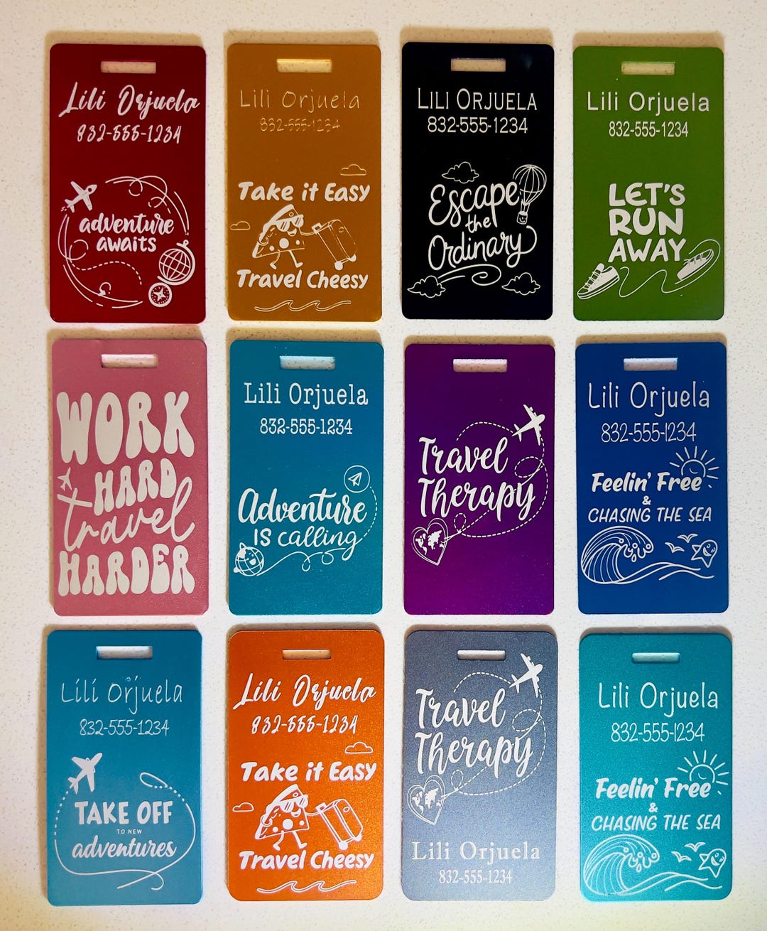 Custom Aluminum Adventure Luggage Tag: Travel Bag Tag ADVENTURE Quotes ...