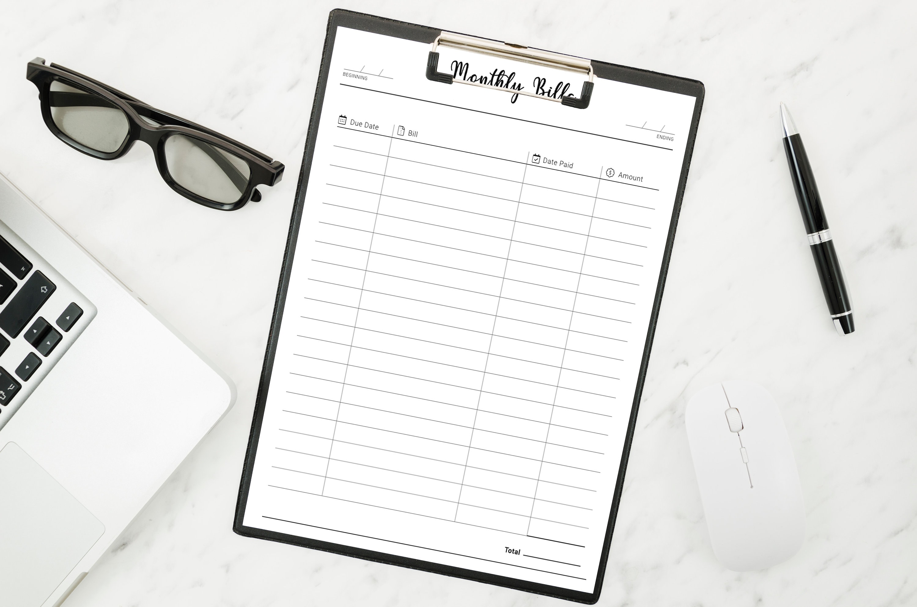 Monthly Bills Printable Template, Bill Tracking List, A4/a5/letter ...