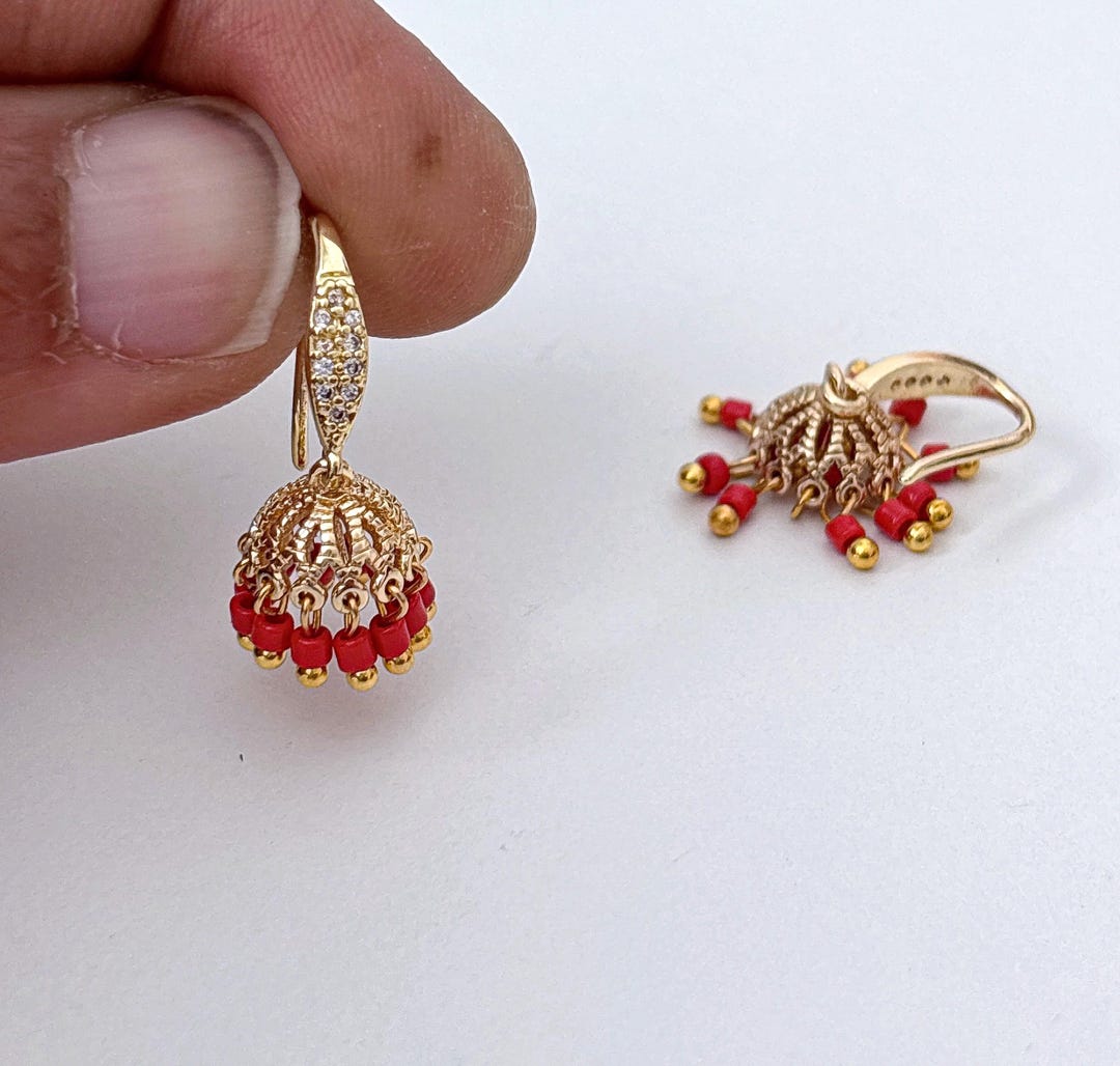 Gold Micro Mini Jhumka Hoops Gold Bali Plated Jhumkas 14 Karat ...