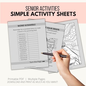 100 Brain Games | Large Print Memory Loss Activities for Seniors With ...