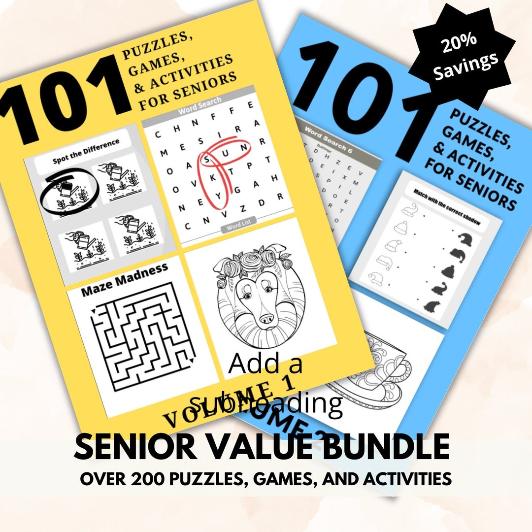 200 +value Bundle of Puzzles, Games, and Activities for Seniors With ...