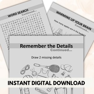 100 Brain Games | Large Print Memory Loss Activities for Seniors With ...