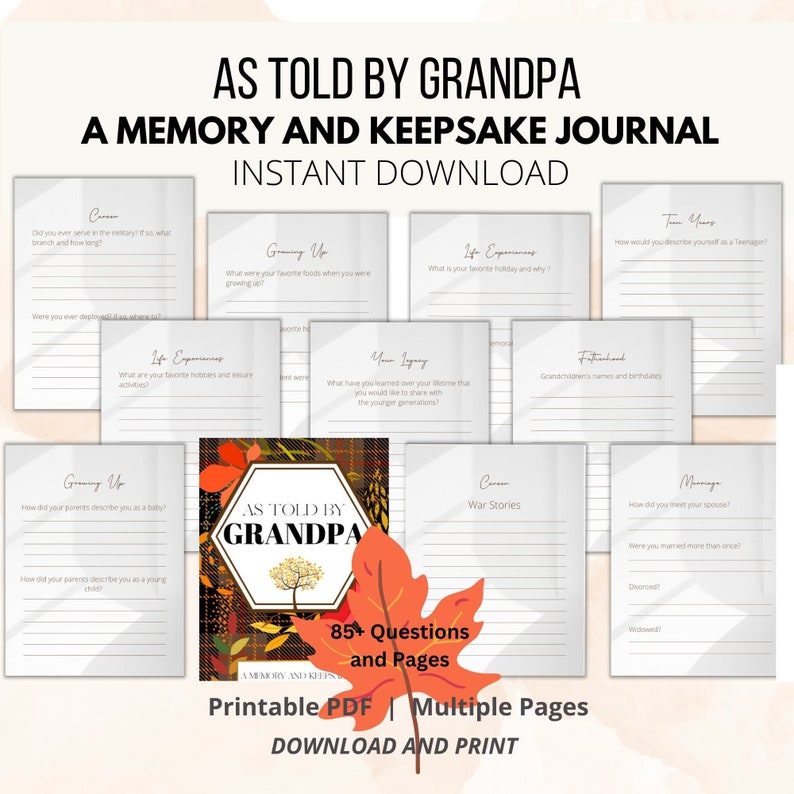 As Told by Grandpa A Memory and Keepsake Journal for My Family: A ...