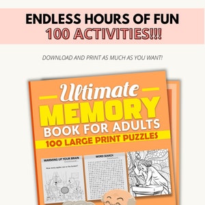 100 Brain Games | Large Print Memory Loss Activities for Seniors With ...