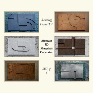 Samsung Frame TV Art, Abstract 3D Materials Collection, SET of 6 ...