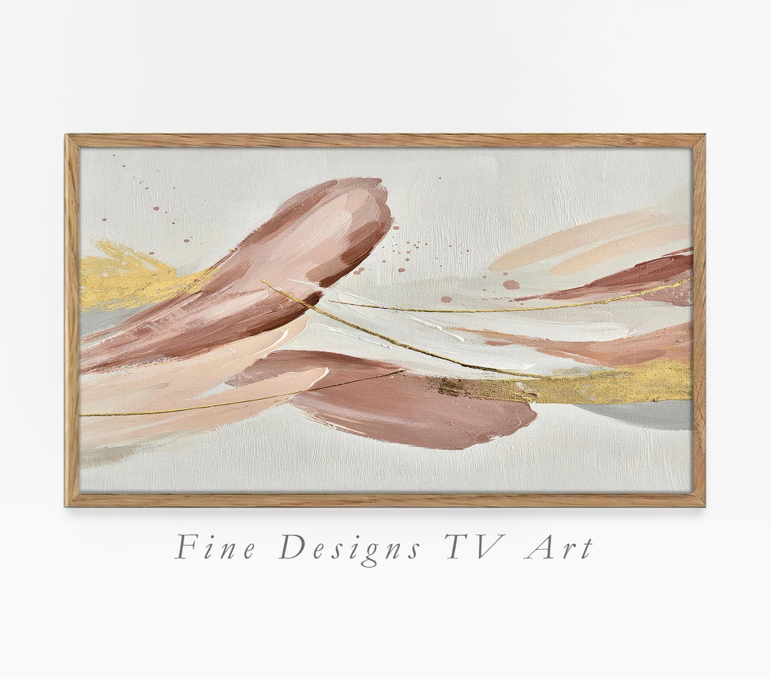 Samsung Frame TV Art, Abstract Brushstroke Textures, Earth Tones ...