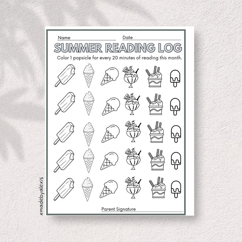 Summer Reading Log for Kids Summer Reading Chart Printable Book Tracker ...