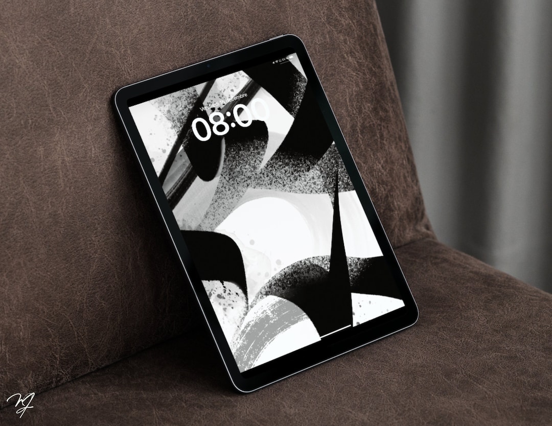 Black and White iPad Ios Screensaver, Grey Abstract Black Ink Wallpaper ...