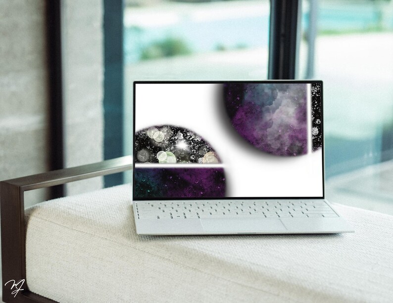 Celestial Digital Planets 4K Wallpaper Purple Laptop Background MacBook ...