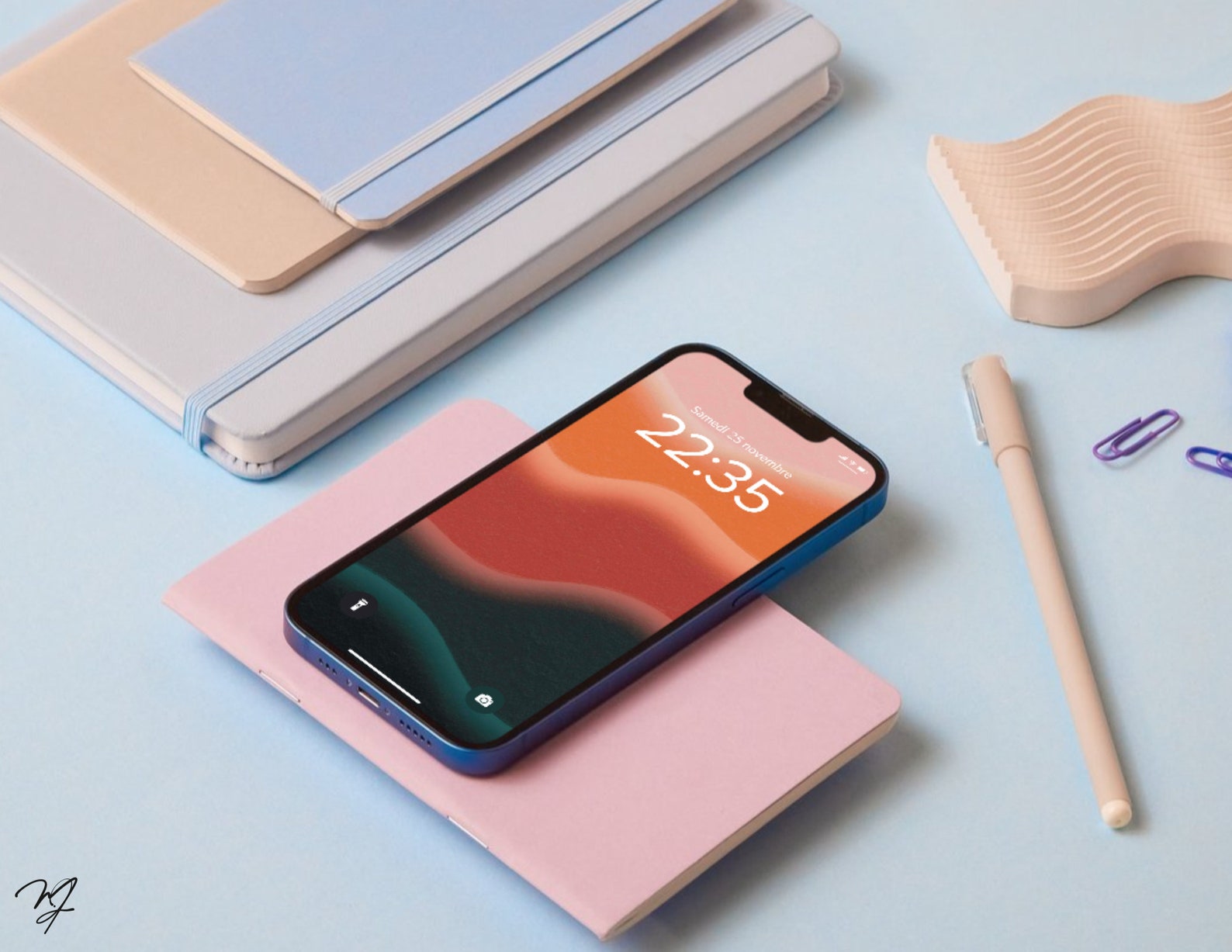 Dark Blue Gradient Wallpaper for iPhone Ios 16 Ios 17, Minimalist Waves ...