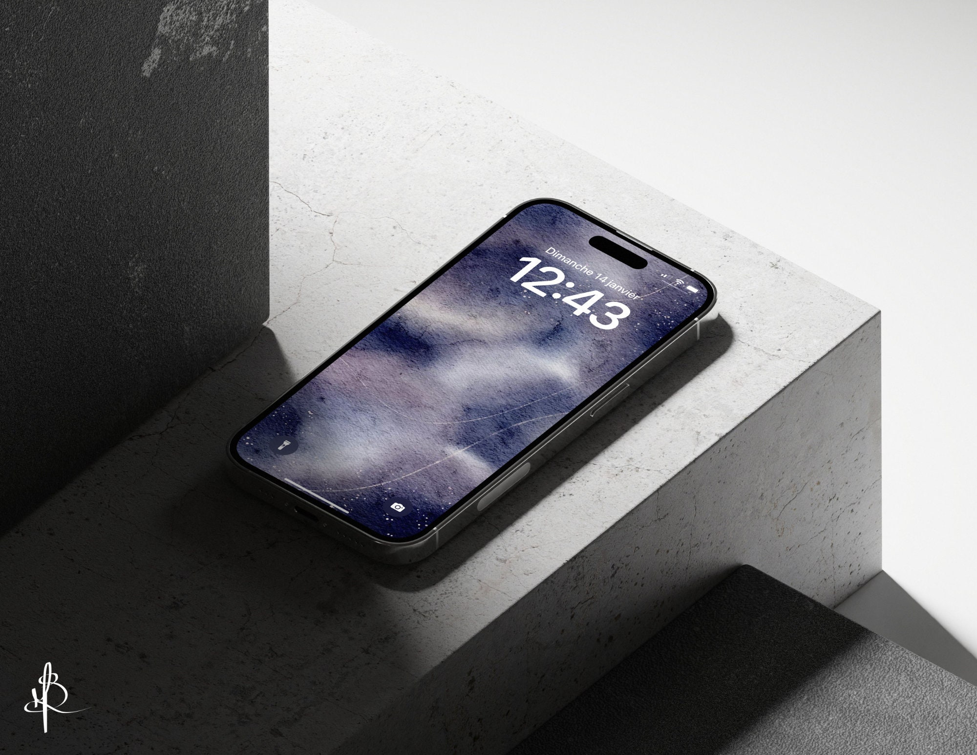 Ios 17 iPad Wallpaper, Blueart Navy Blue Ios Aesthetic Splash ...