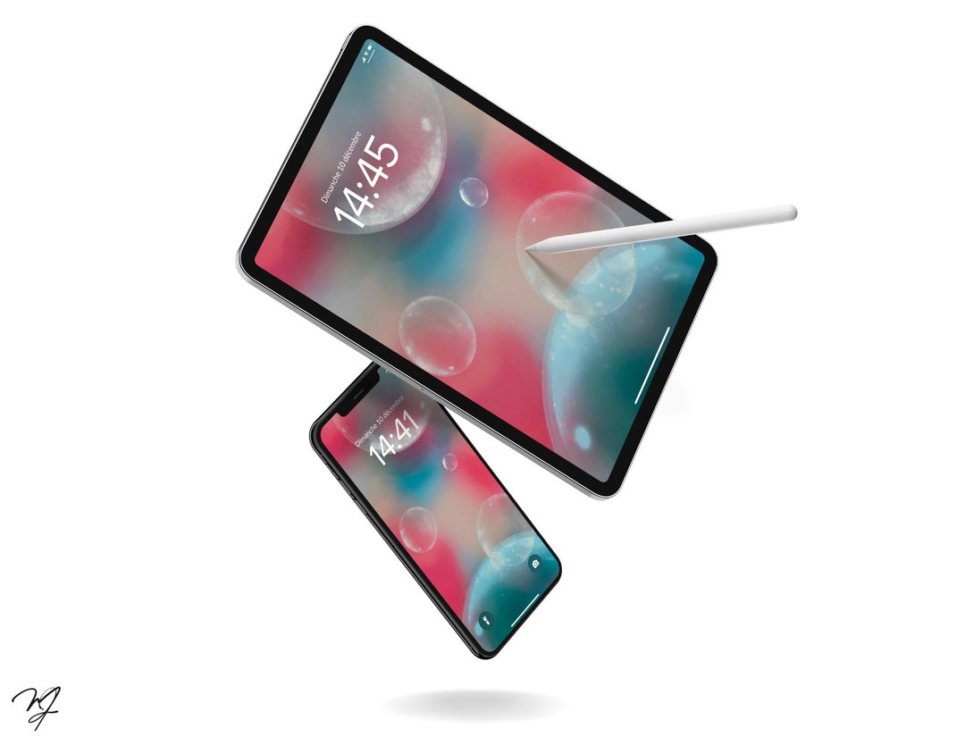 Abstract Set of 2 iPhone iPad Wallpapers, Bubbles iPad and Android ...