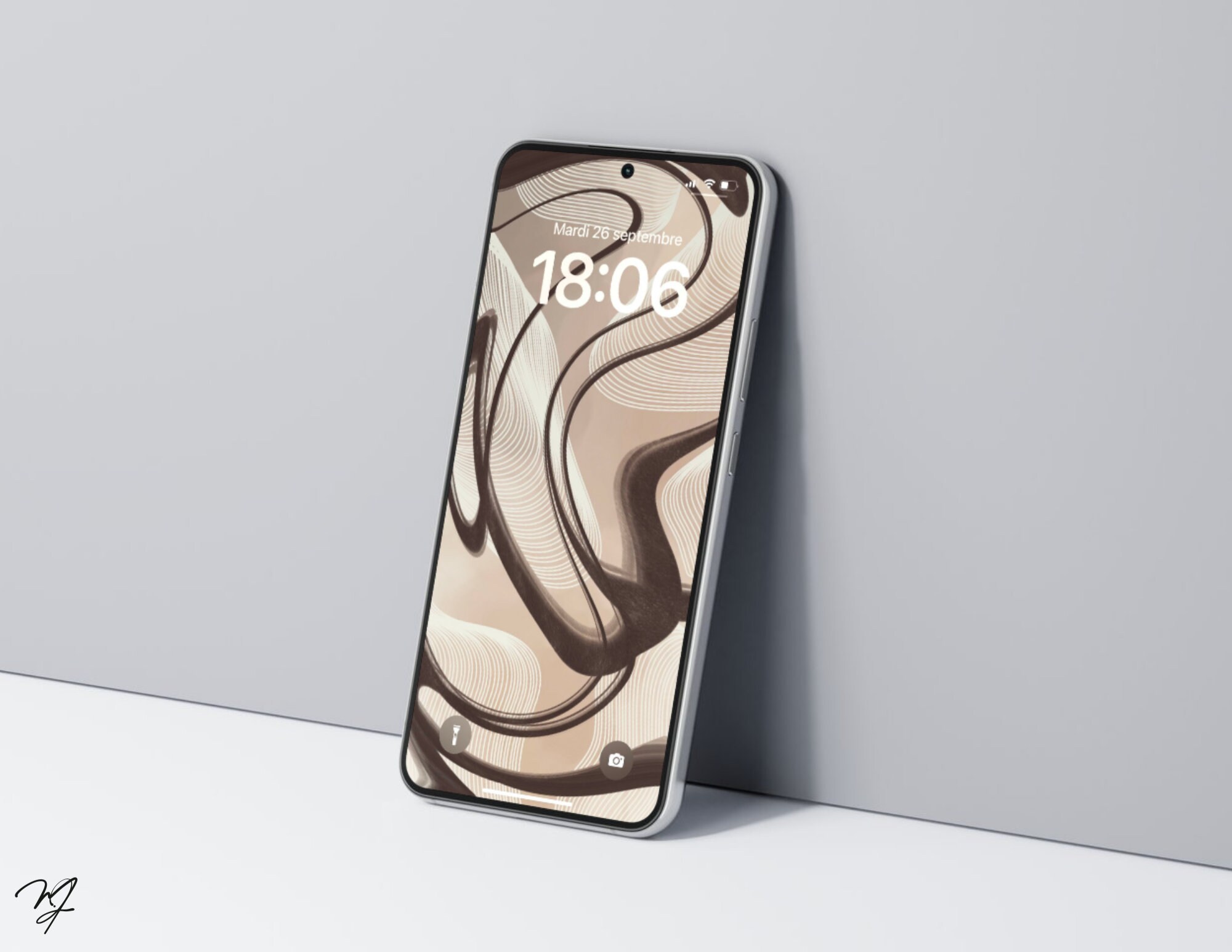 Earthy Beige Aesthetic Lockscreen Wallpaper for iPhone Home Screen ...