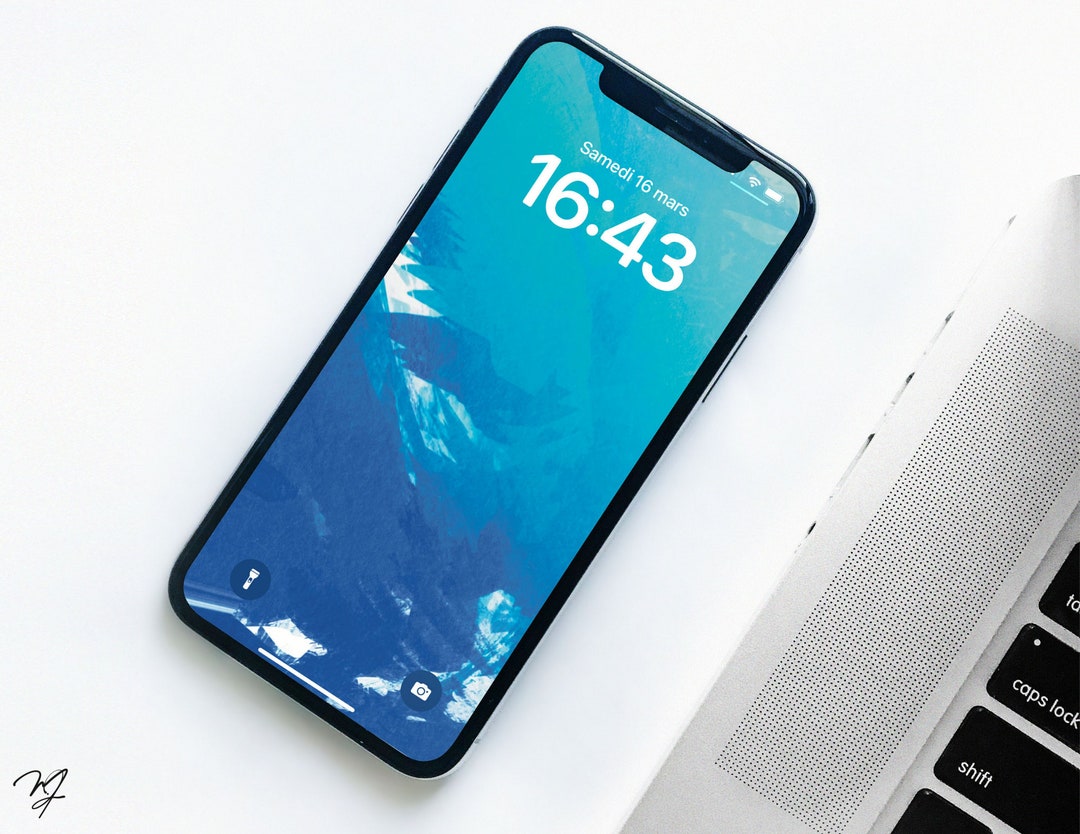 Blue Abstract Minimalist Ios Theme for Android Cell Phone Wallpaper ...