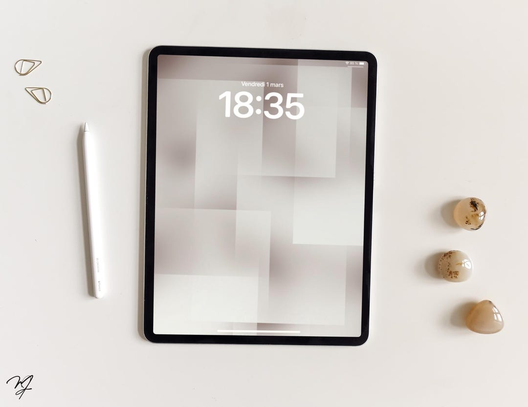 Beige Minimalist iPad Wallpaper, Gradient Digital Product Warm Neutral ...