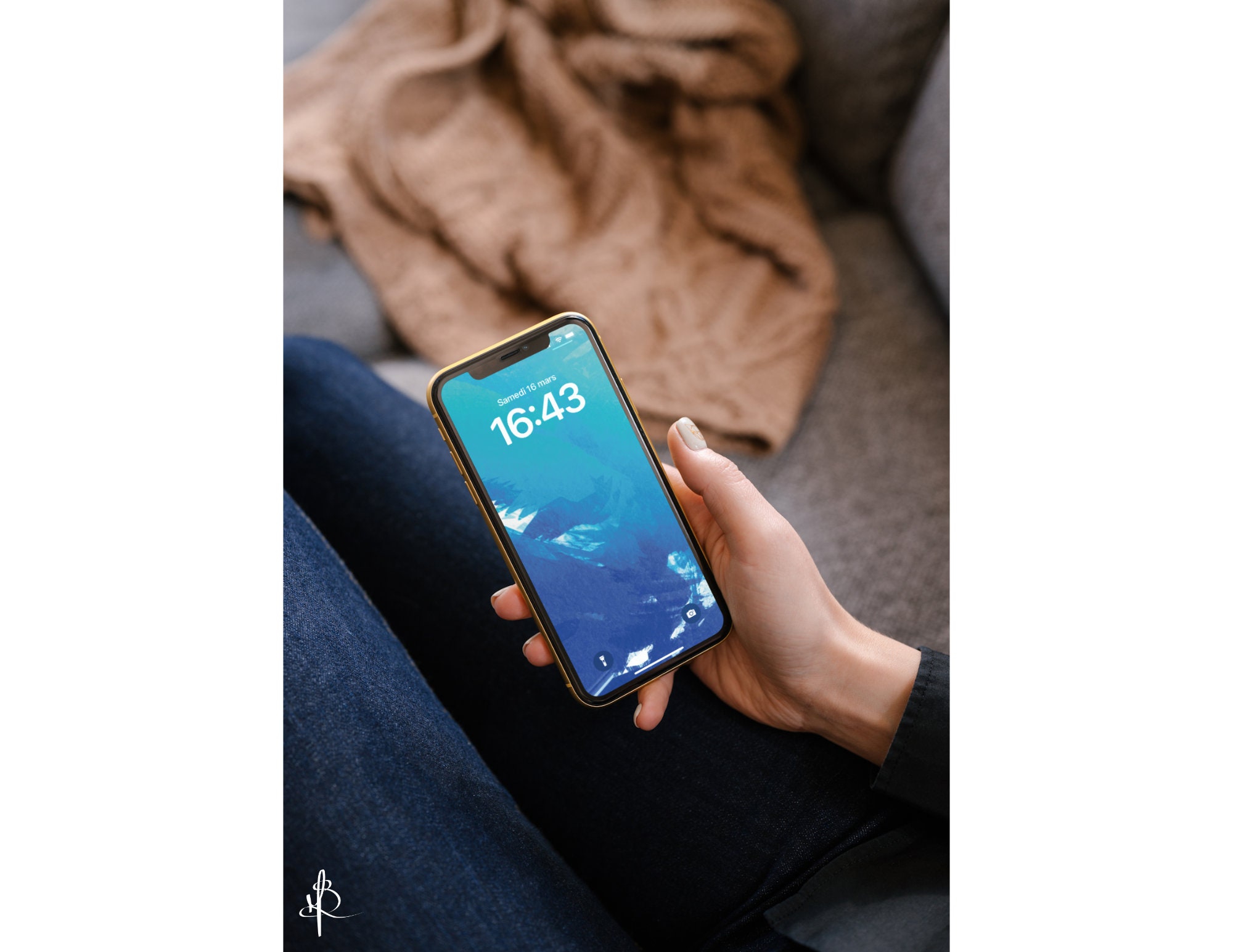 Blue Abstract Minimalist Ios Theme for Android Cell Phone Wallpaper ...